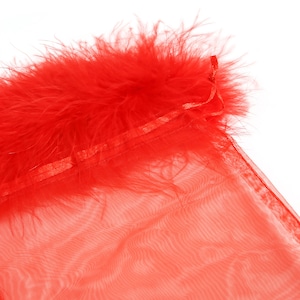 Organza Bags Drawstring Feather Pouches - Fur Wedding Party Favors Bags ...