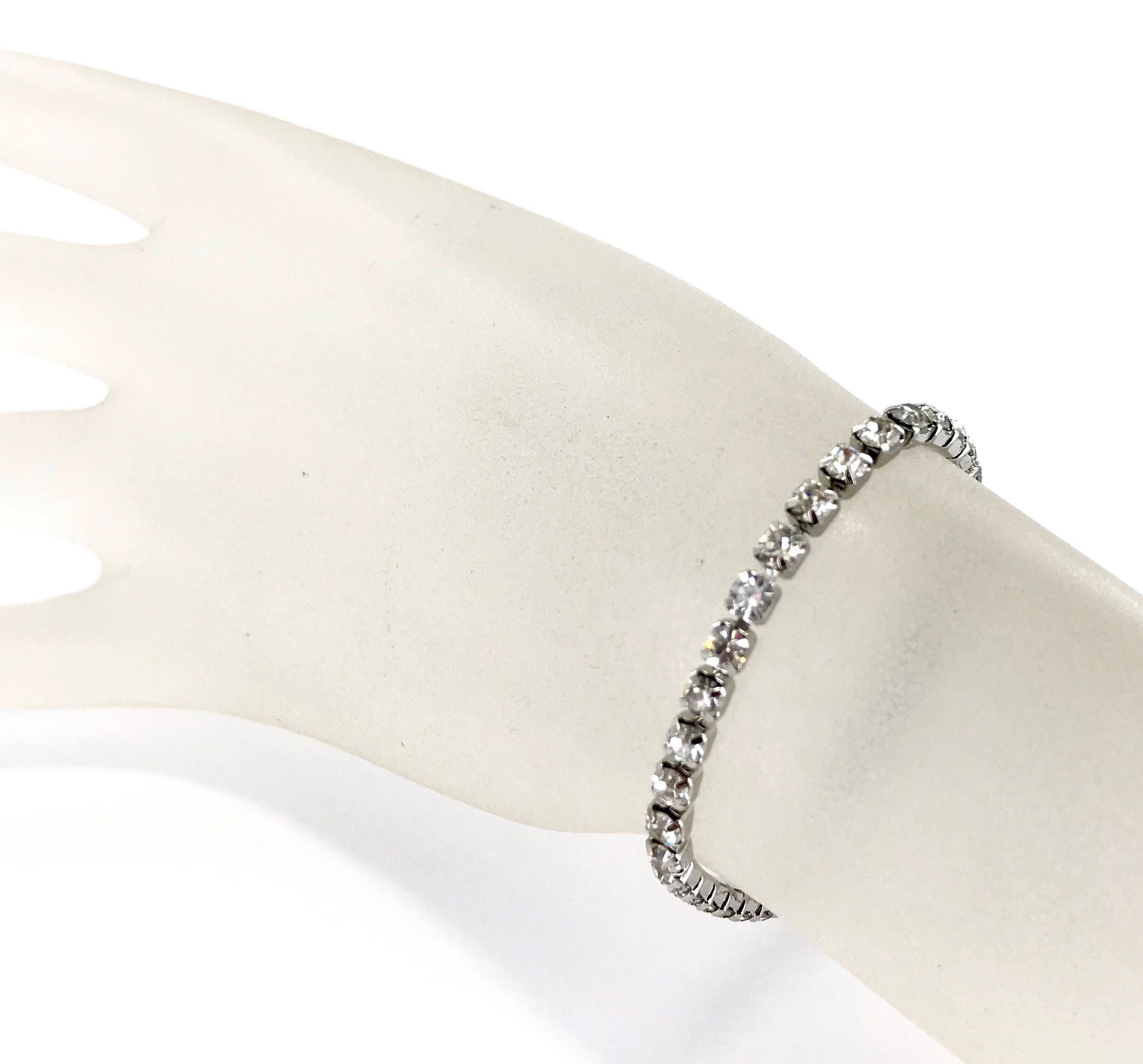 Rhinestone Bangle Bracelet Wedding Bracelet Bridal | Etsy