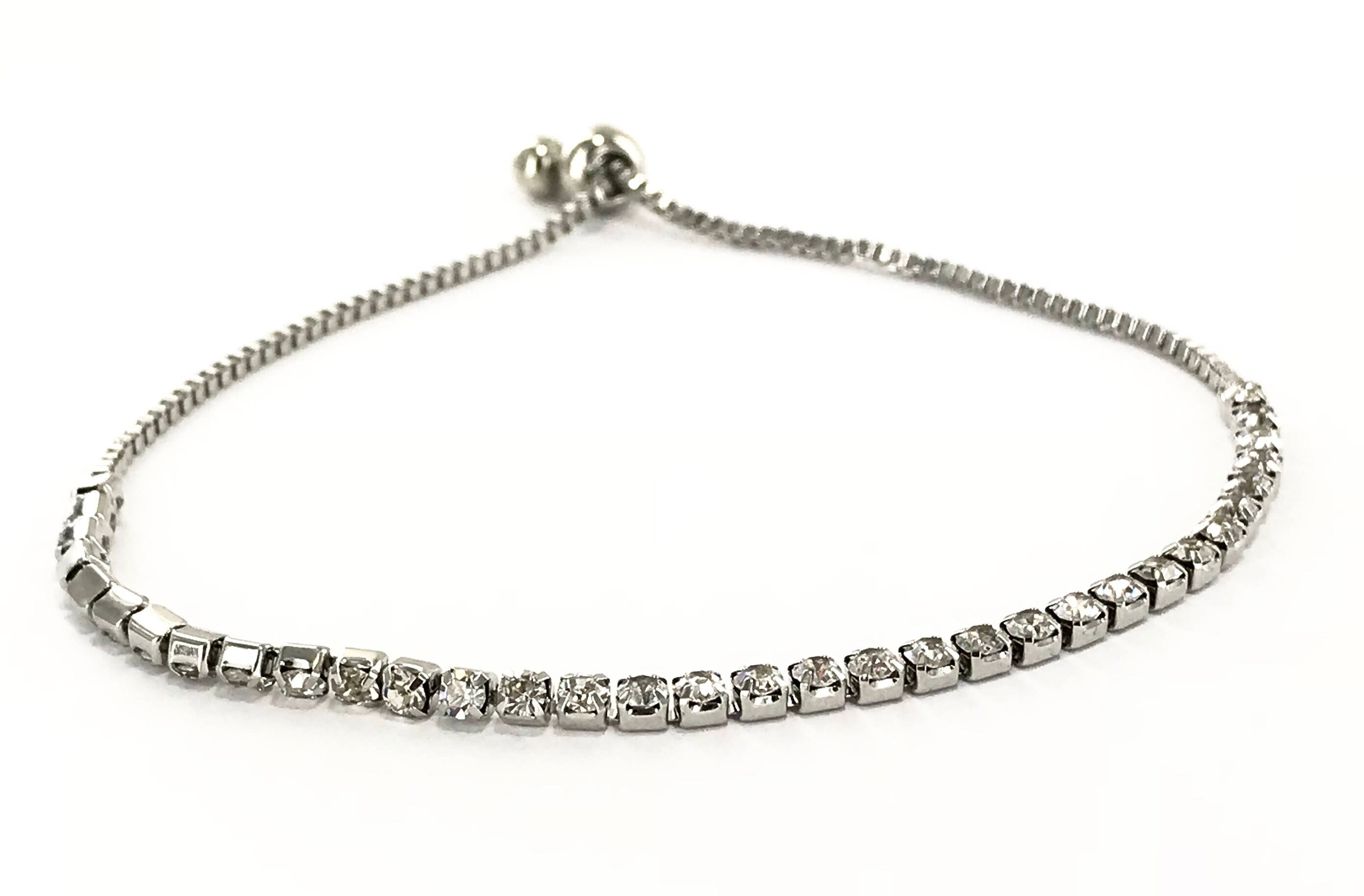 Rhinestone Bangle Bracelet Wedding Bracelet Bridal | Etsy