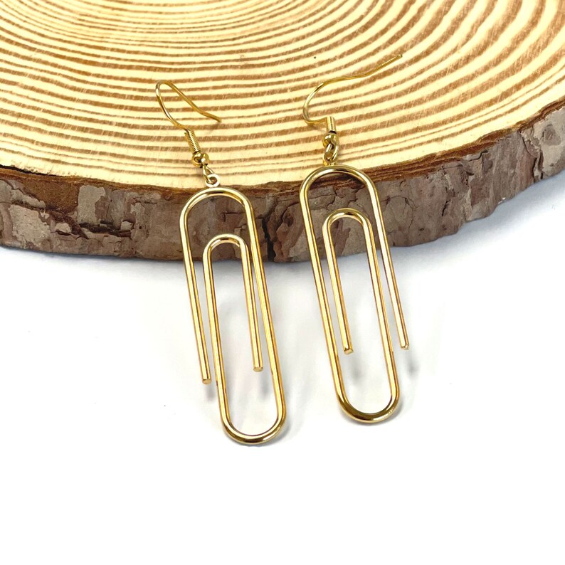 Paperclip Earrings Chunky Earrings Wire Dangle Earrings - Etsy
