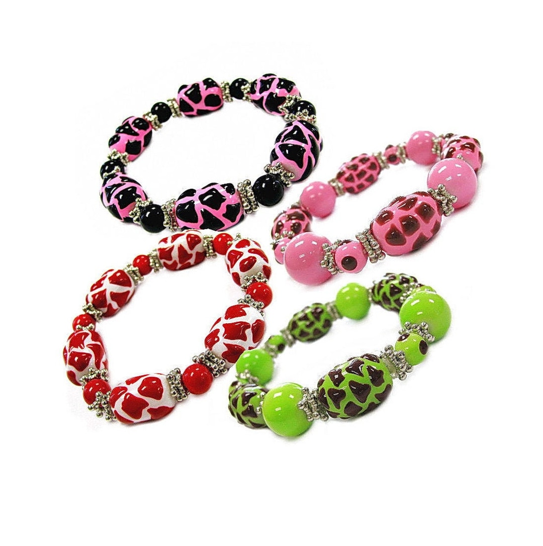 Animal Print Bracelets - Safari Animal Party Favor - Leopard Giraffe ...