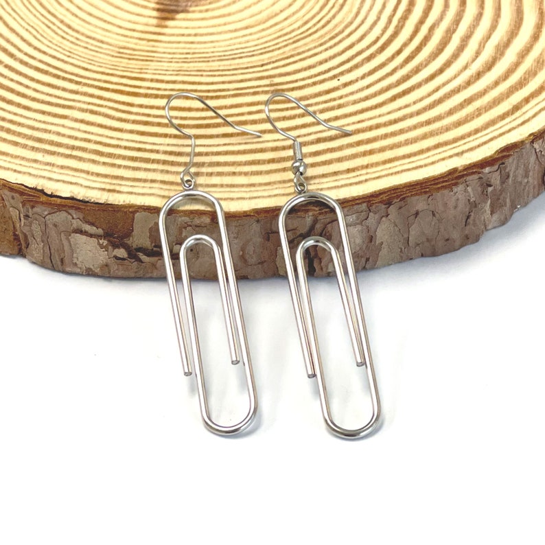 Paperclip Earrings Chunky Earrings Wire Dangle Earrings - Etsy