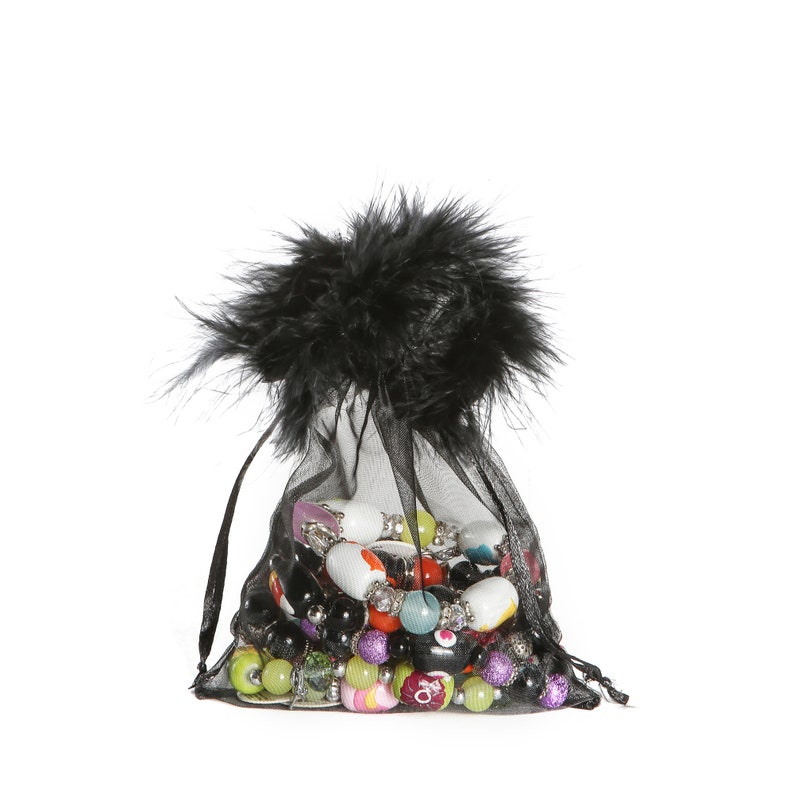 Organza Bags Drawstring Feather Pouches Fur Party Favors | Etsy