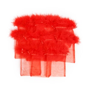 Organza Bags Drawstring Feather Pouches - Fur Wedding Party Favors Bags ...