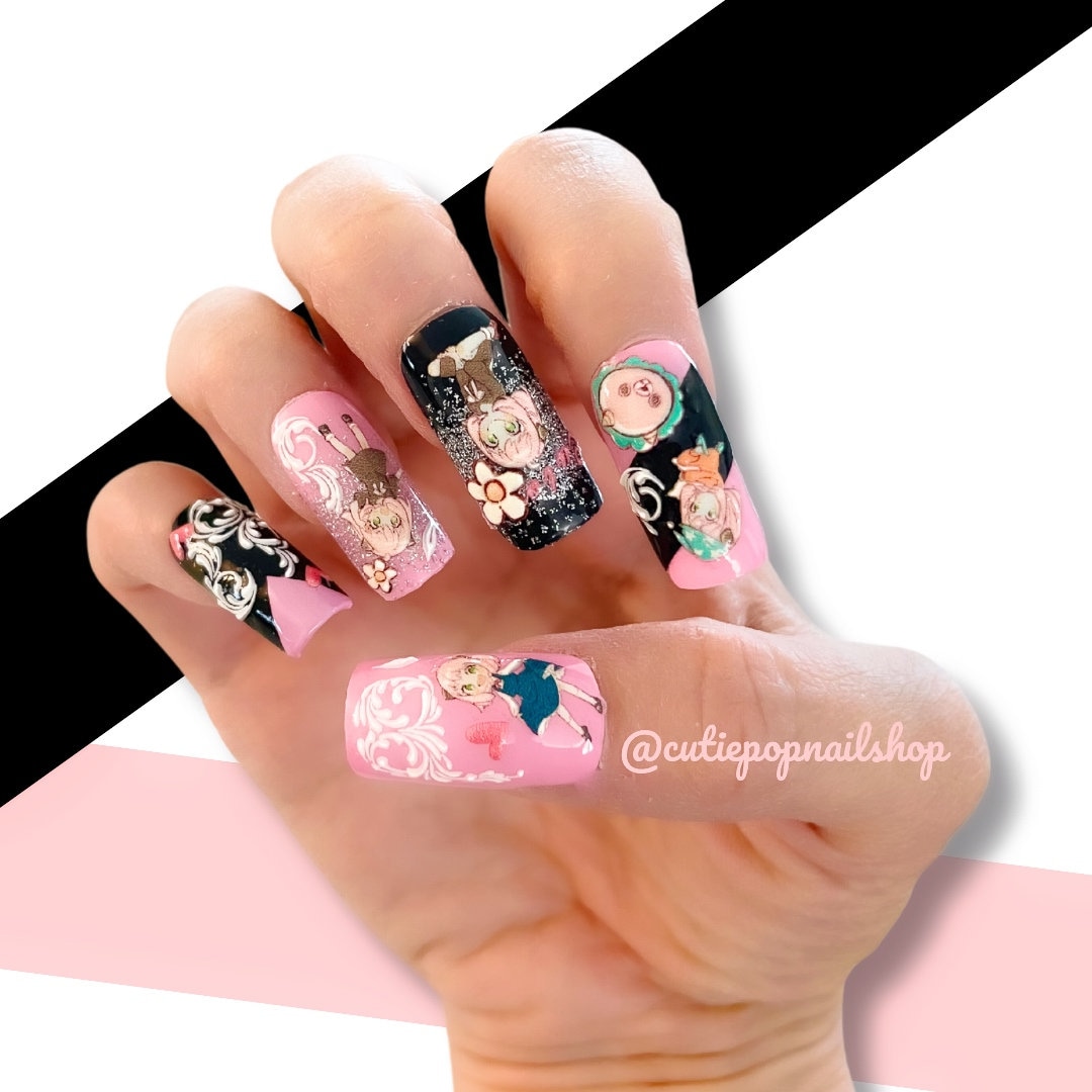Spy Fan Nail Art| Kawaii Nail Art Stickers| Nail Decals| Anya| Anime ...