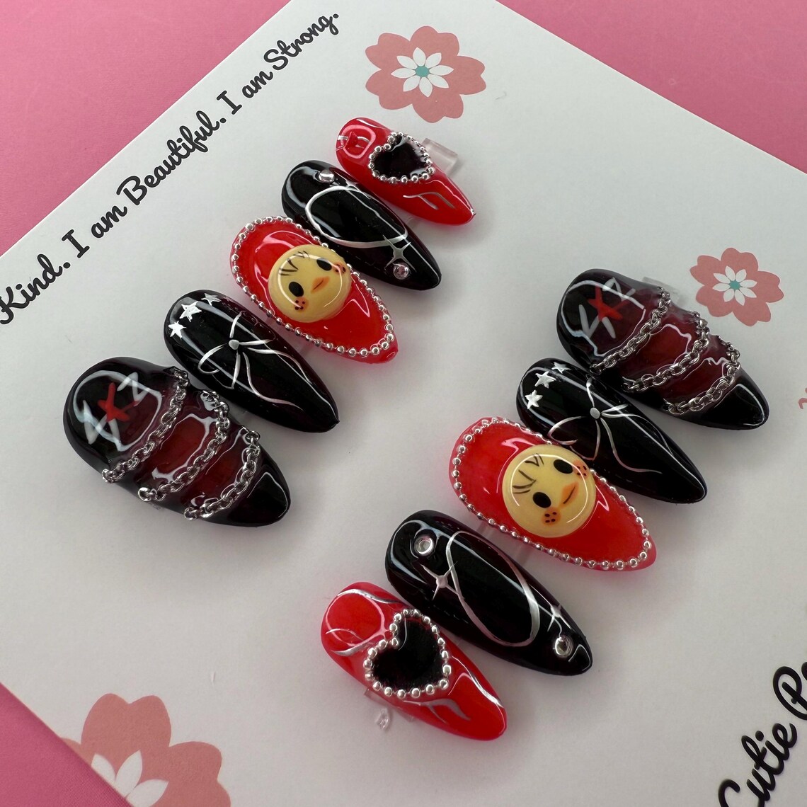 Felix SKZ Bokkari Press-on Nails | Stray Kids Nail Art | Kpop Inspired ...