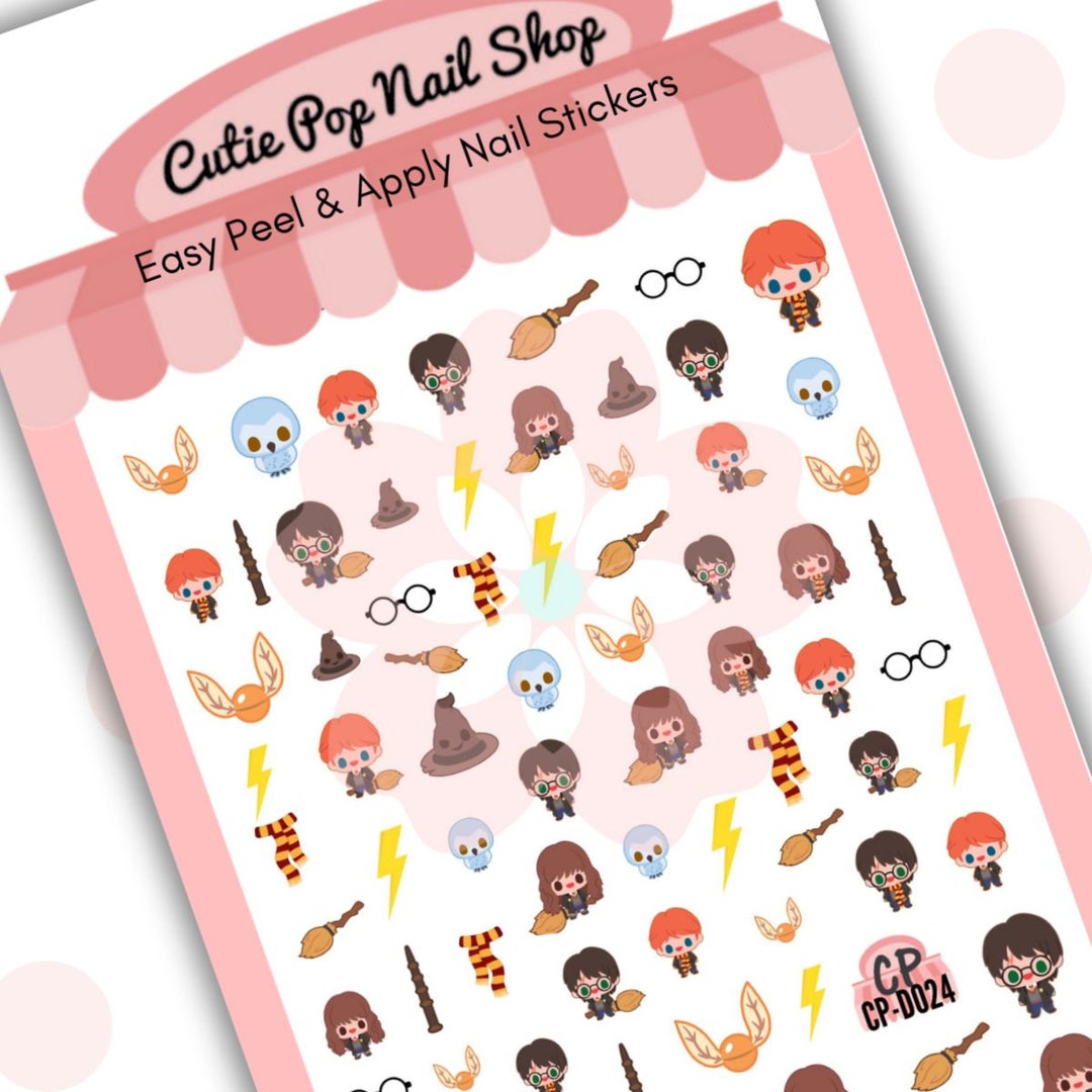 Wizards(a) Nail Stickers | Nail Art| Chibi Cute Kawaii| Broom Stick ...