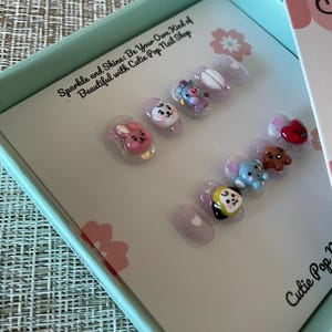 BTS Press-on Nails| Jungkook Nails | Kawaii Ombre Nails| Fake Nails ...