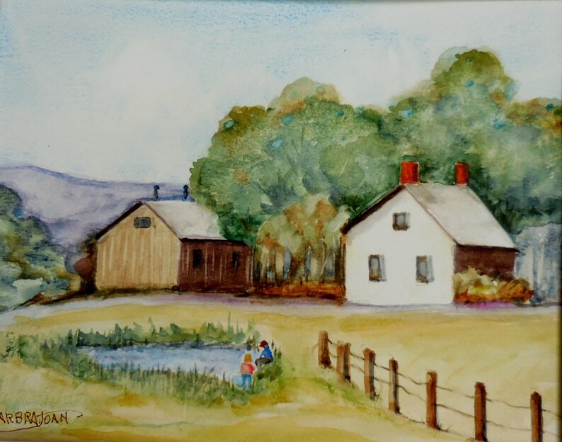 An Original Country Painting, Country Watercolor, Country Painting - Etsy