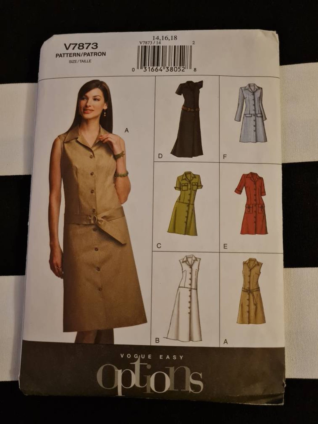 Vogue Options Dress Pattern 7873, UNCUT - Etsy