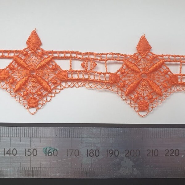 Orange Lace Fabric - Etsy UK
