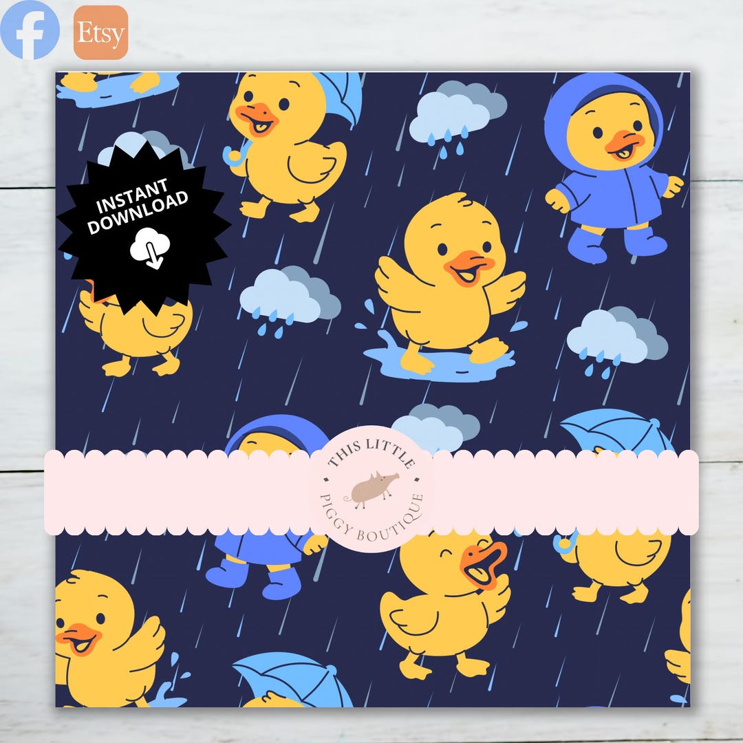 Splish Splash Duck Seamless Pattern - Etsy