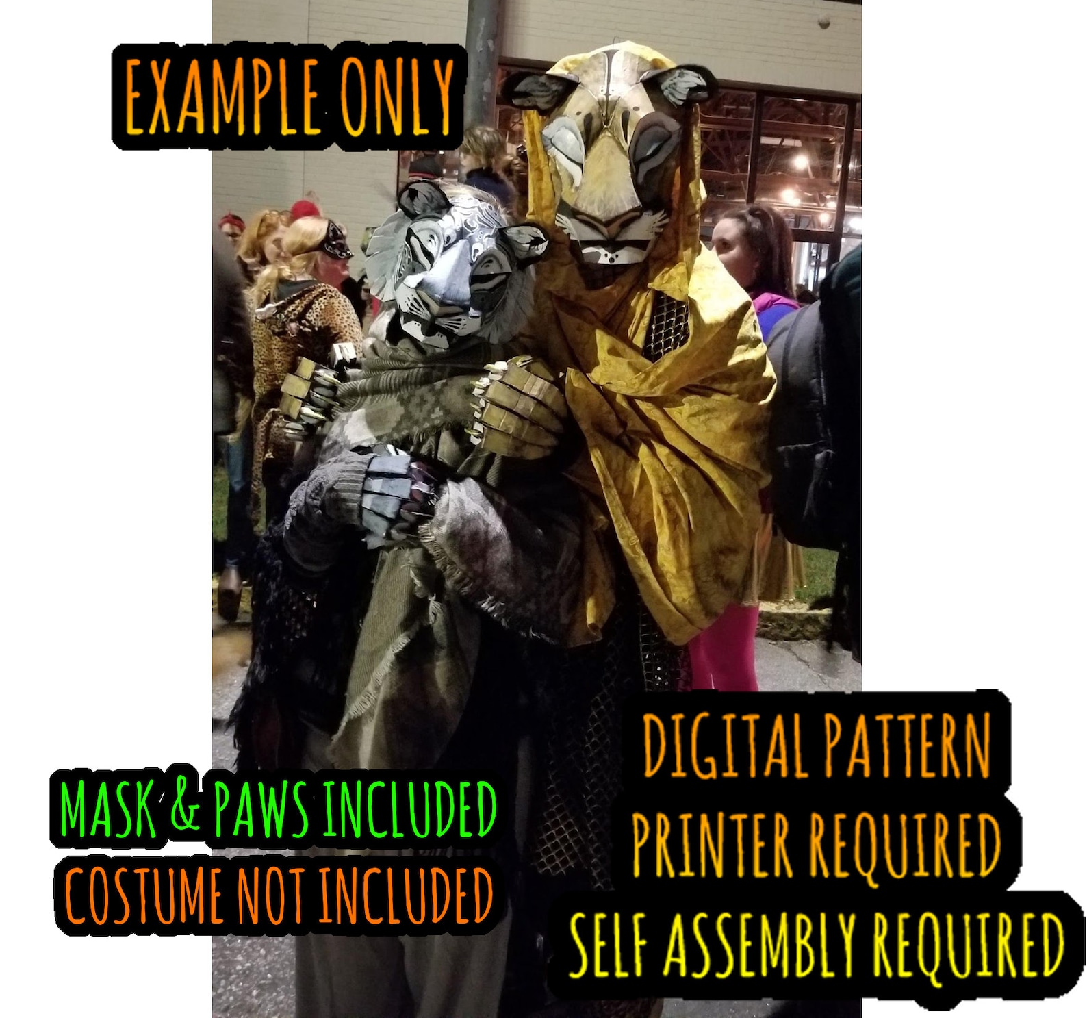 Big Cat Low Poly Mask Pattern for Cardboard or EVA Foam - Etsy