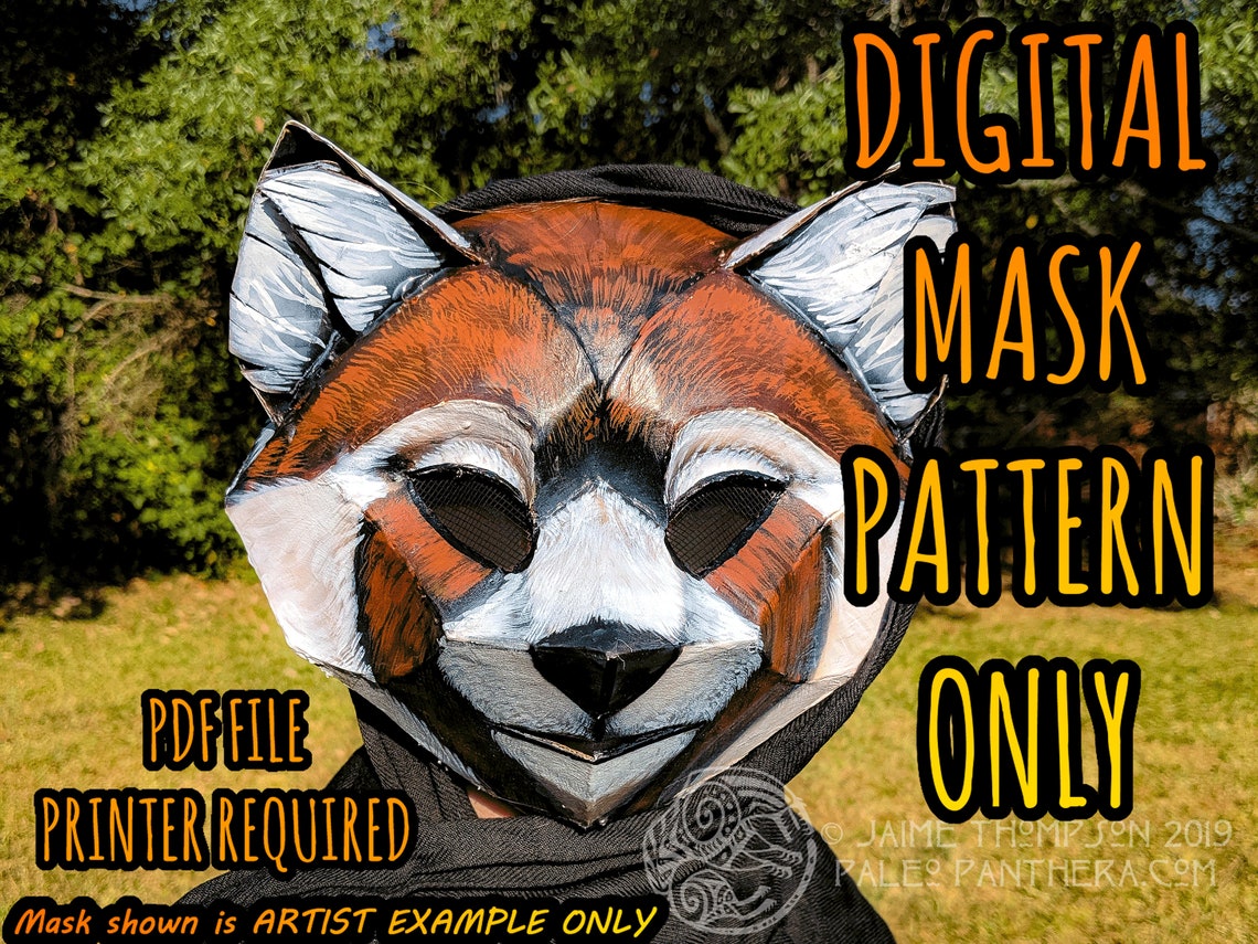 Red Panda Low Poly Mask Pattern for Cardboard or EVA Foam | Etsy