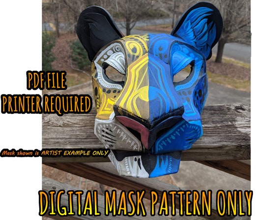 Big Cat Low Poly Mask Pattern for Cardboard or EVA Foam - Etsy