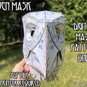 Raven Low Poly Mask Pattern - Etsy