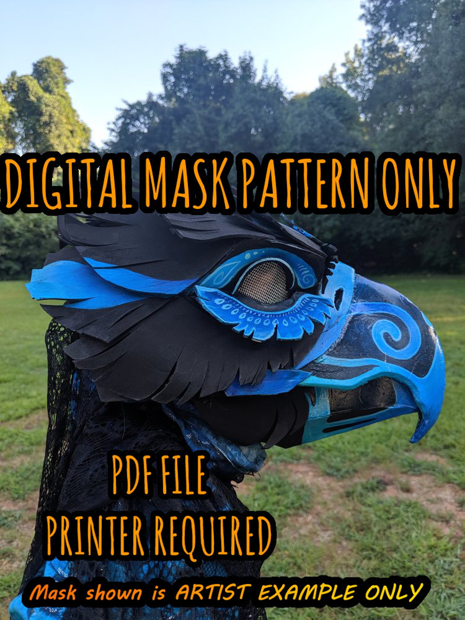 Bird of Prey/raptor Low Poly Mask Pattern for Cardboard or EVA - Etsy ...