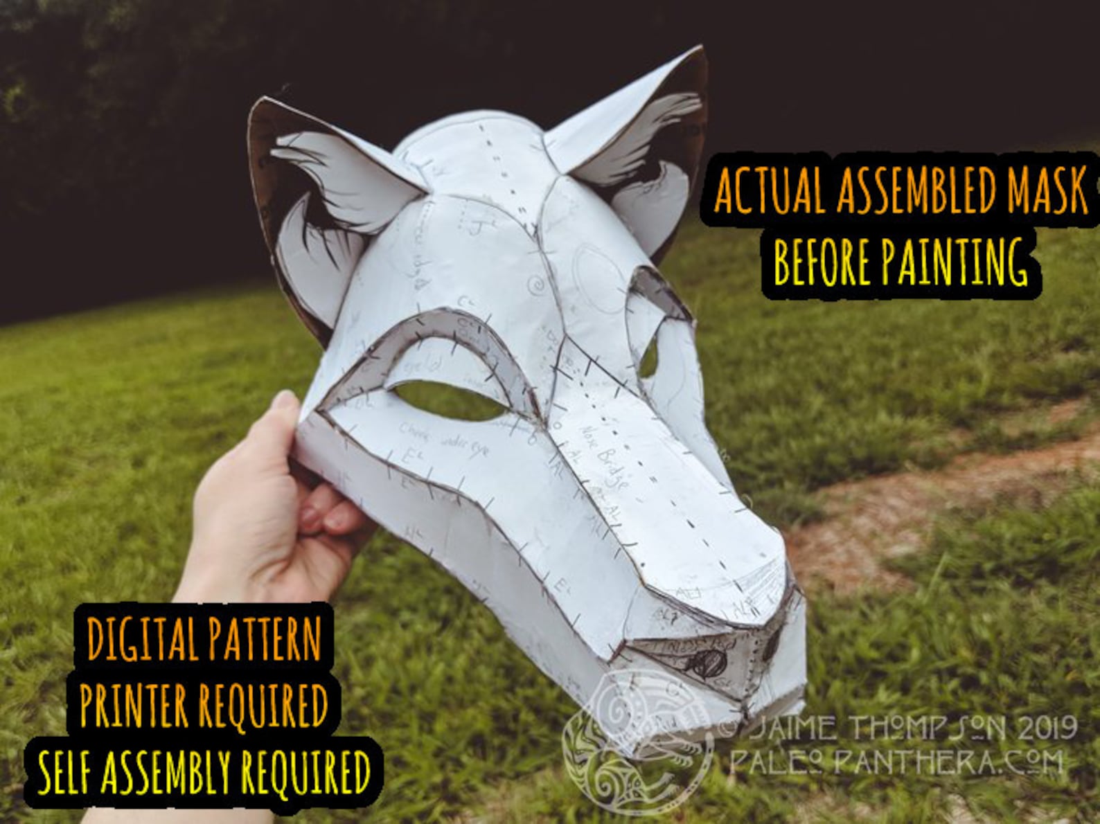 Canine/canid Low Poly Mask Pattern for Cardboard or EVA Foam - Etsy