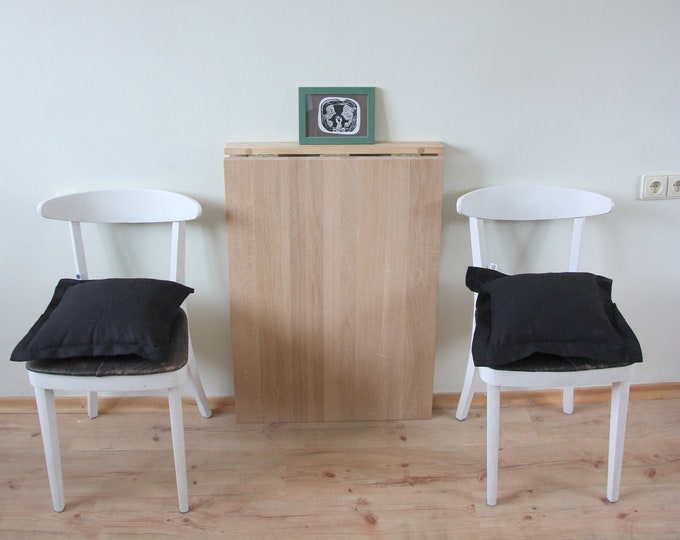 Space Saving Wall Hang Table Wall Mounted High Rectangular Wood Table ...