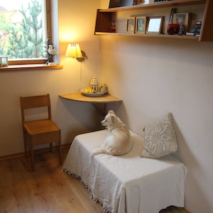 Fold Down Corner Desk - Wall Mount Fold Table - Folding Wall Table ...