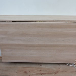 Radiator Cover Table, Wall Folding Desk in Solid Oak, Space Saving Drop ...