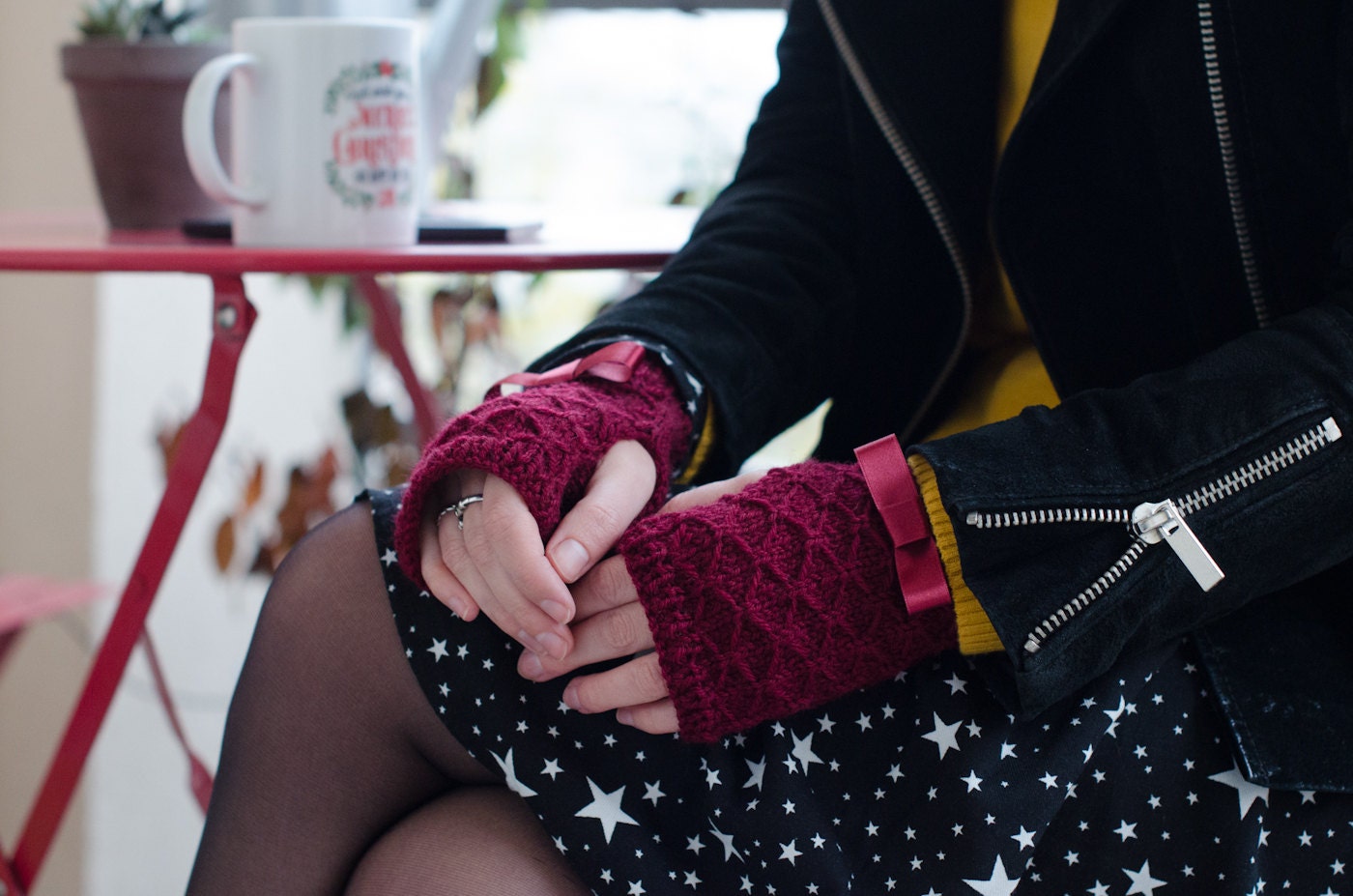 Mittens "marie" With Satin Bow. Hand Warmers. 100% Wool. Customizable ...