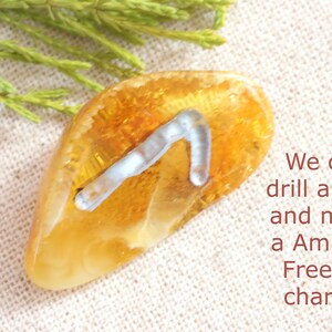 Viking Amber Rune Flow Symbol / Healing Energy Amber Gemstone / Pocket ...