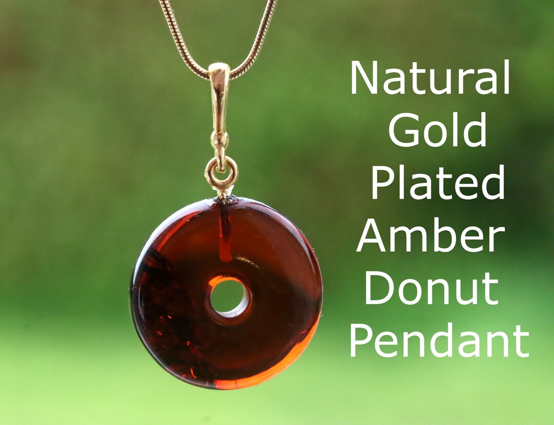 Circle of Baltic Amber on 925 Gold Plated Sterling Silver / - Etsy