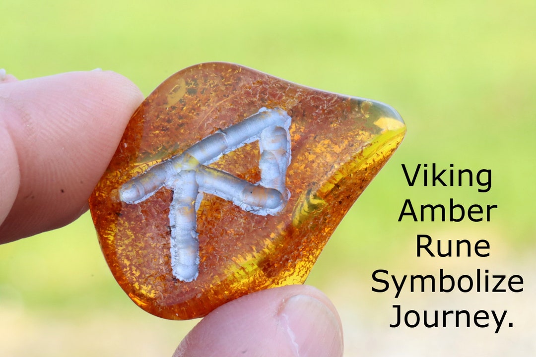 Viking Amber Rune Symbol for Journey / Worry Stone, Stress Relief ...