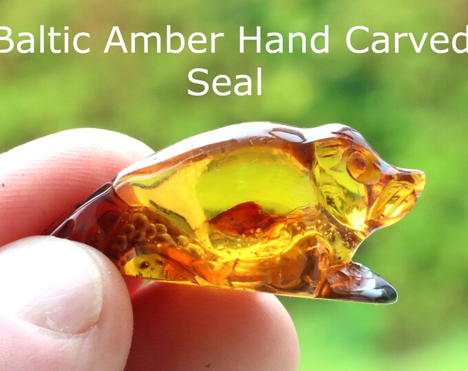 Unique Pig Figurine of Hand Carved Amber Gemstone / Baltic Amber Pig ...