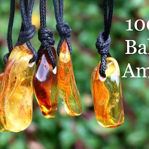 Amber Amulet Gift for Wellness / Natural Jewelry / Polished Tumbled Gem ...