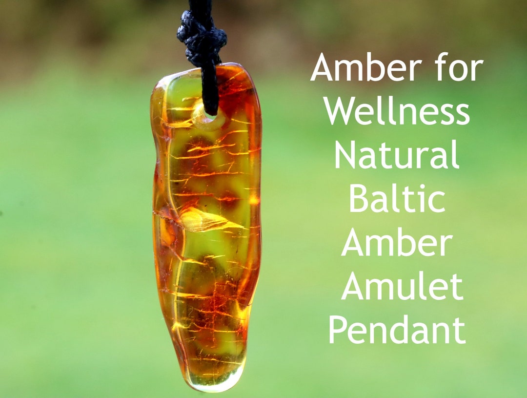 Amber for Wellness Natural Baltic Amber Amulet Pendant / Tumbled ...