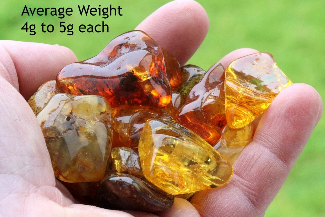 Authentic Baltic Amber Tumbled Stone – 1 Piece (4–5g) Polished Amber ...