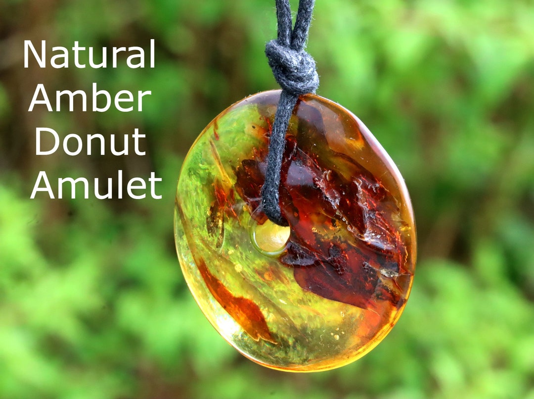 Large Natural Donut Amulet Pendant / Healing Energy Baltic Amber ...