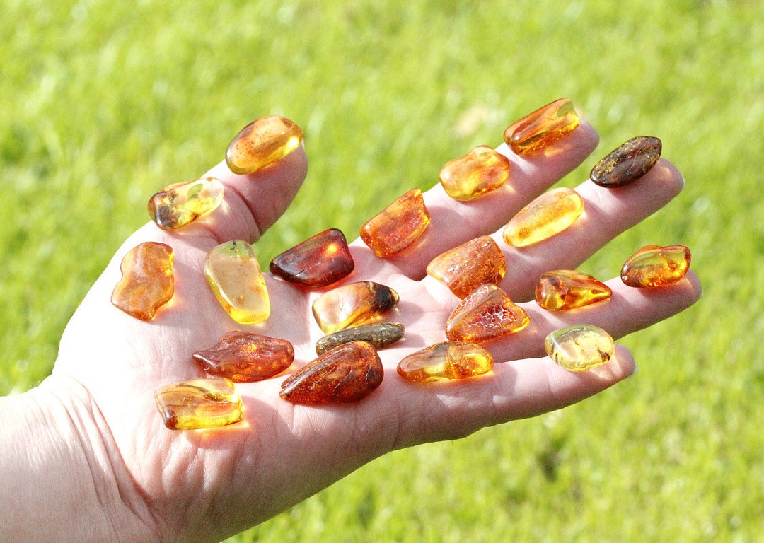 Sale 21 Pieces Polished Amber Gemstones / Natural Baltic Amber Tumbled ...
