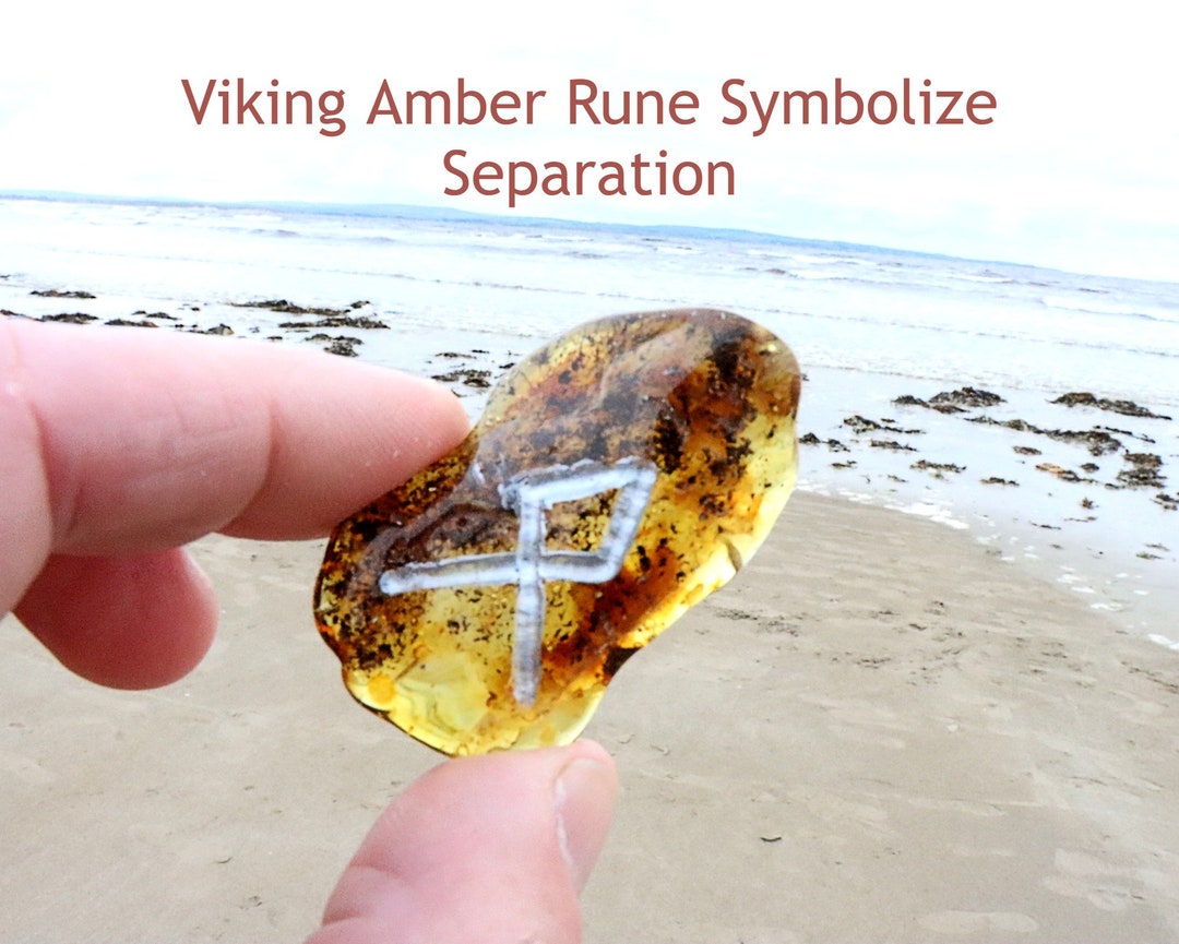 Viking Amber Rune Symbolize Separation / Worry Stone Stress - Etsy