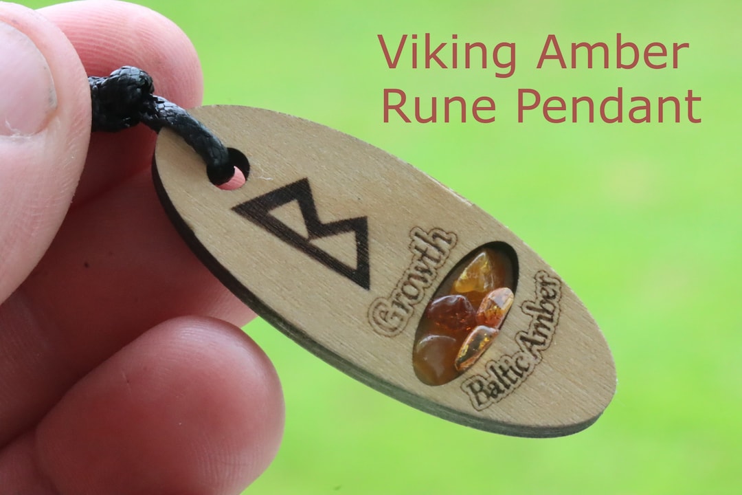 Laser Carved Jewelry or Keyring / Viking Amber Rune Pendant / - Etsy