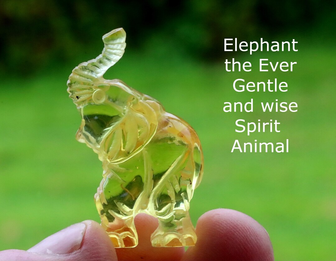 Mini Statue / Amber Elephant Figurine / Elephant Statuette / - Etsy