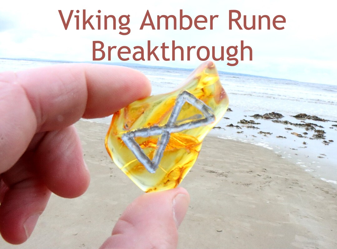 Viking Amber Rune Symbolize Breakthrough / Worry Stone Stress - Etsy