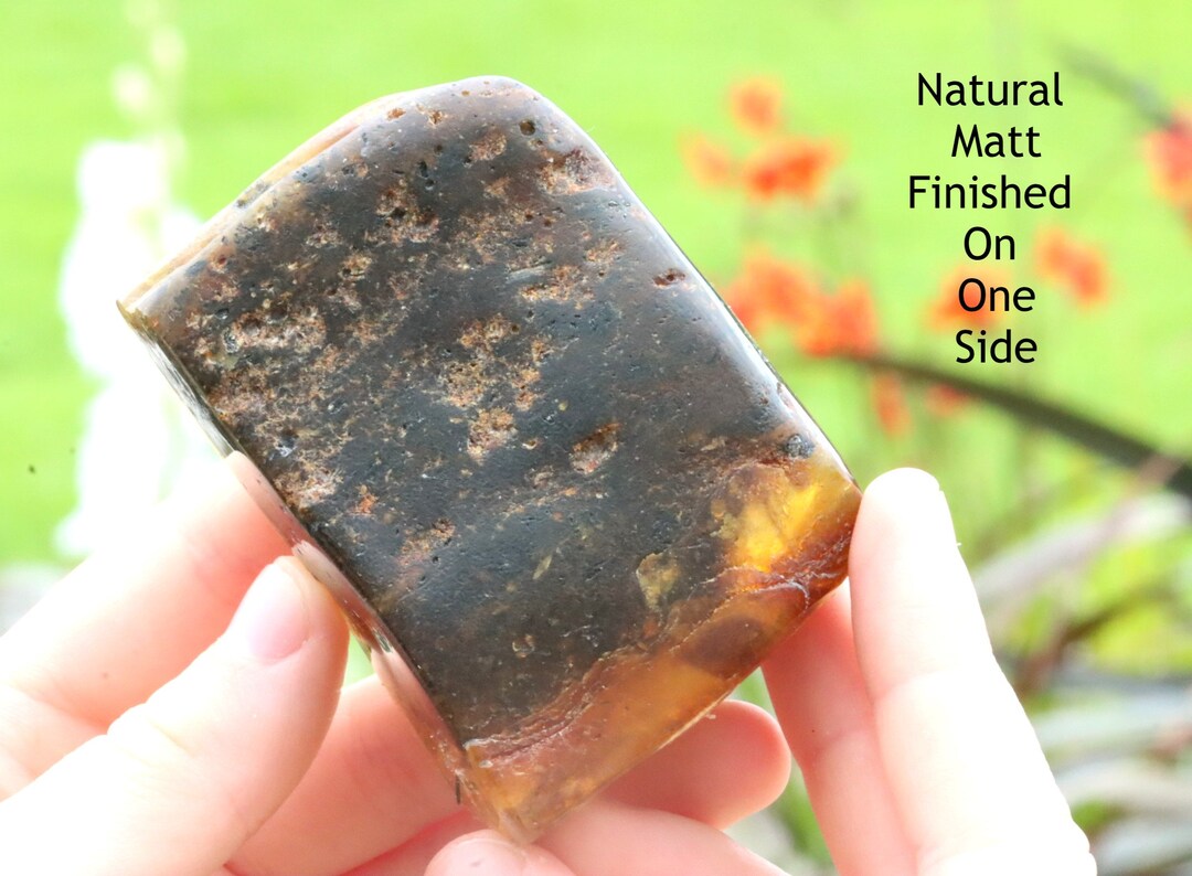 Large Baltic Amber Collector’s Gemstone – Two-tone Fusion Freestanding ...
