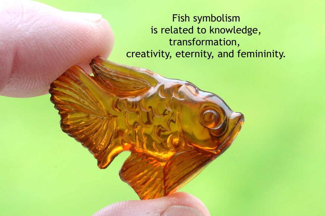 Small Animal Miniature / Amber Fish Figurine / Fish Statuette / Hand ...