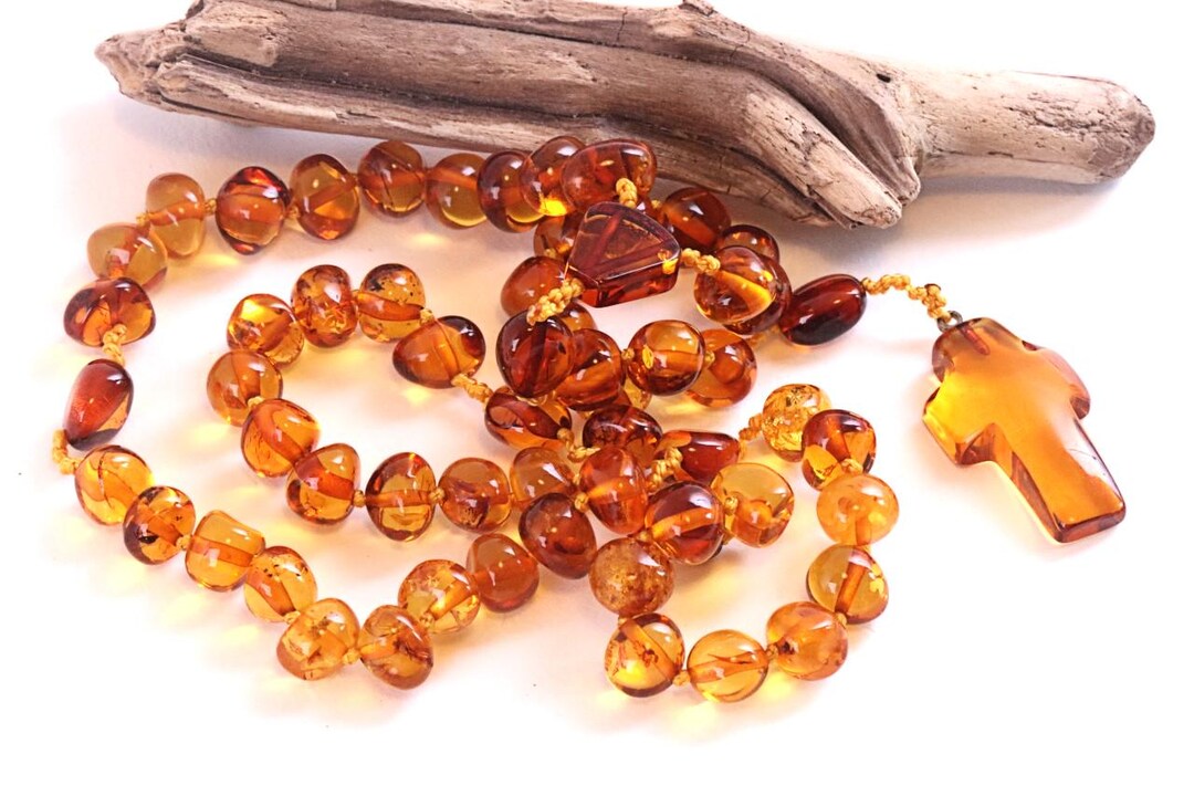 Authentic Rosary Beads / Religious Christian Gift / Baltic Amber Rosary ...