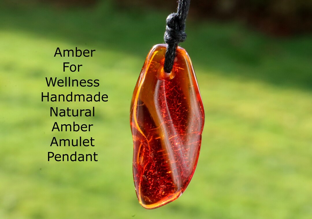 Amber for Wellness / Natural Amber Amulet Pendant / Tumbled Gemstone ...