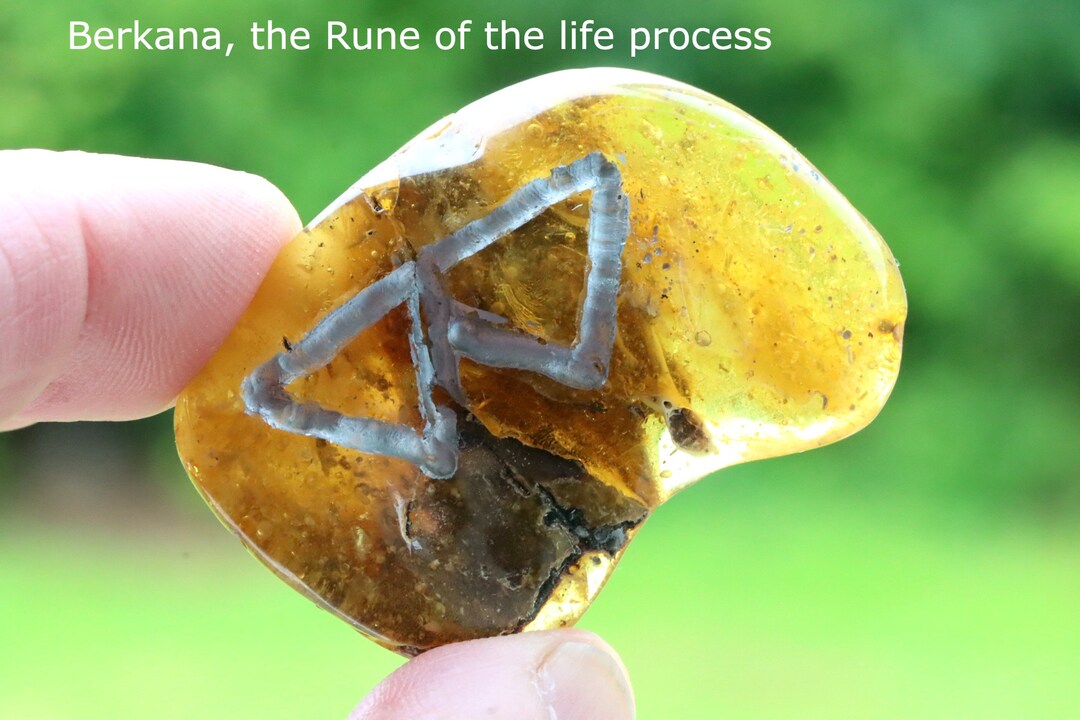 Viking Amber Rune Symbol of Growth / Ancient Writing Natural Jewellery ...