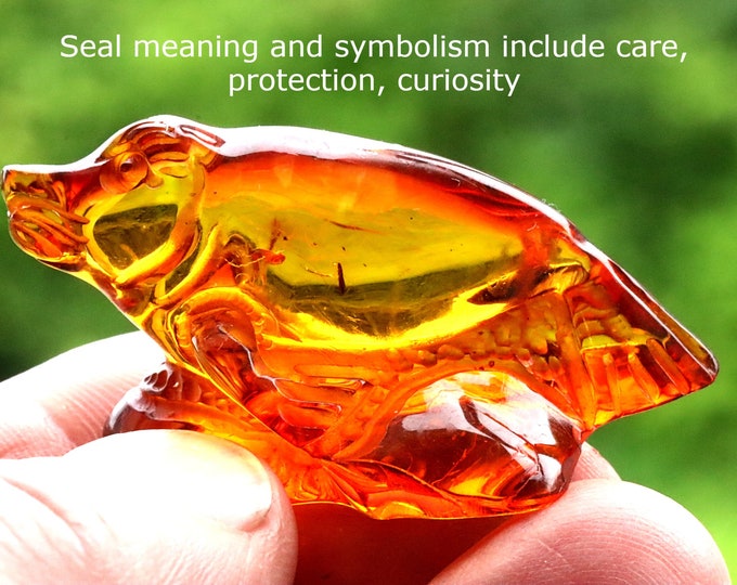 Unique Pig Figurine of Hand Carved Amber Gemstone / Baltic Amber Pig ...