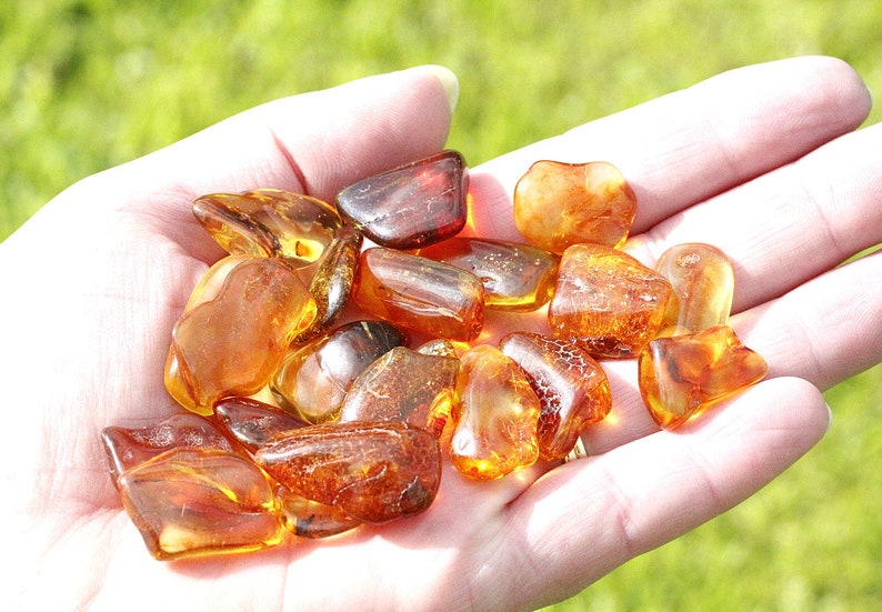 Sale 21 Pieces Polished Amber Gemstones / Natural Baltic Amber Tumbled ...