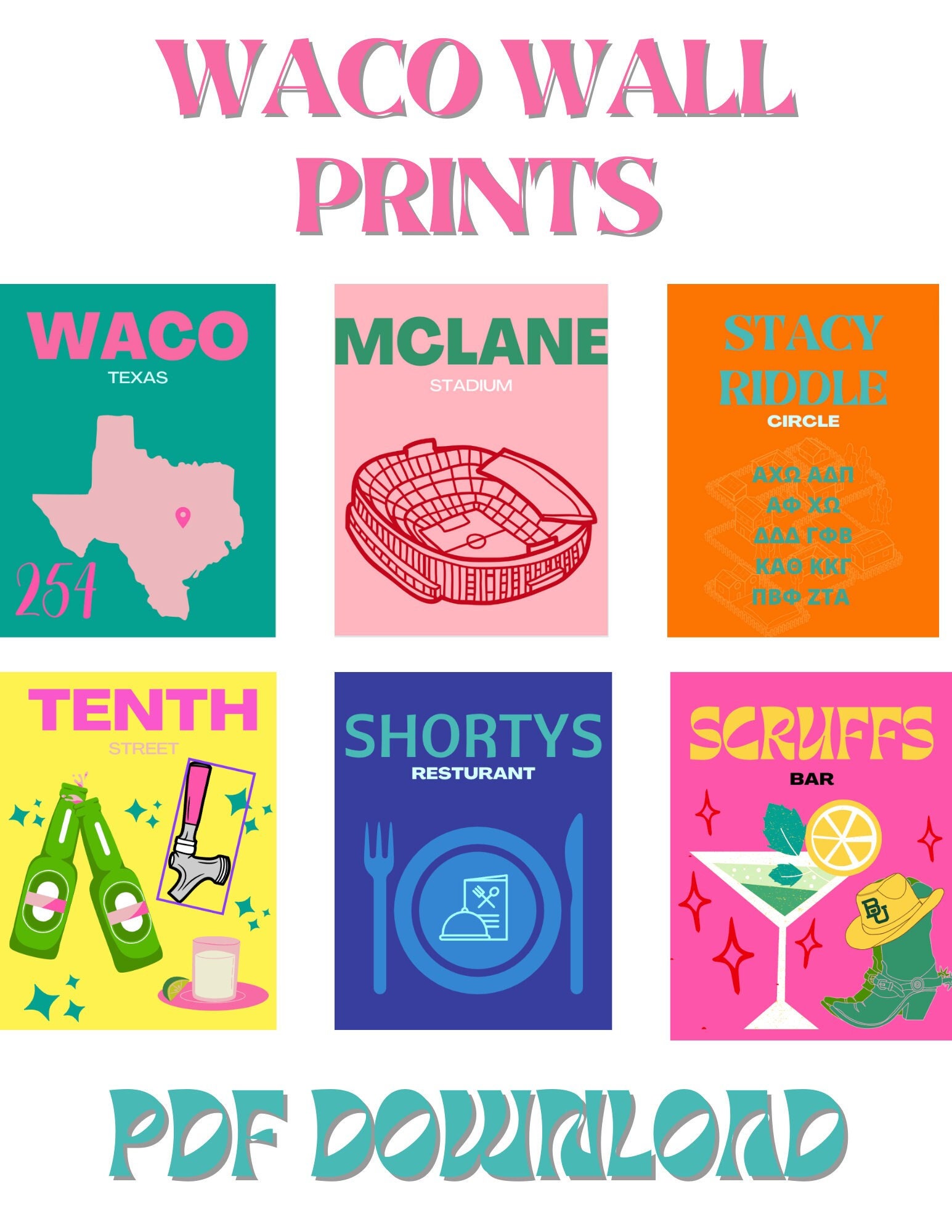 Waco TX Wall Art Prints - Etsy