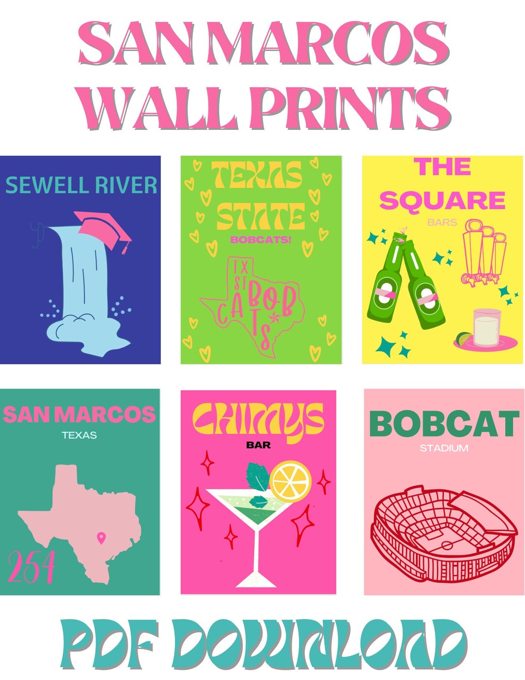 San Marcos TX Wall Art - Etsy