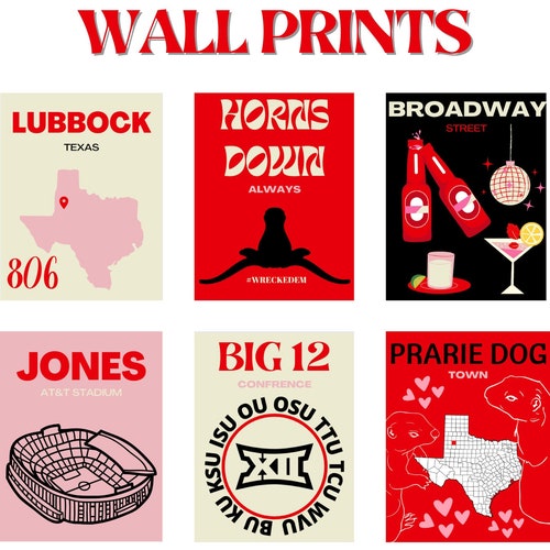 Texas Tech Lubbock Wall Art Prints - Etsy