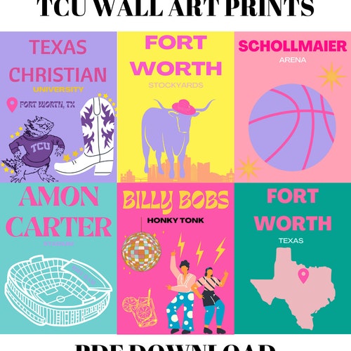Texas Christian University Fort Worth Wall Art Prints - Etsy